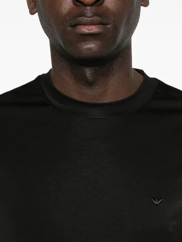 Emporio Armani Modal And Silk Blend T-shirt - Black