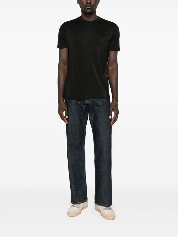 Emporio Armani Modal And Silk Blend T-shirt - Black
