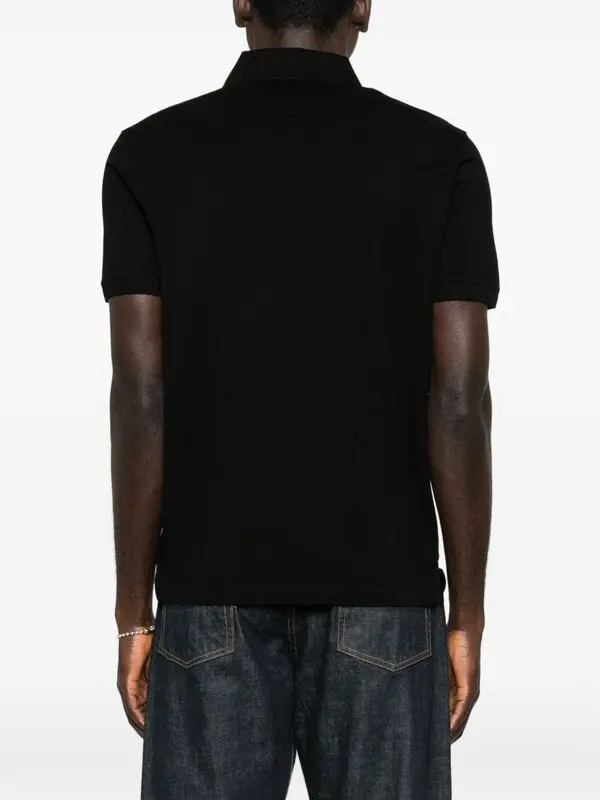 Emporio Armani Logo Cotton Polo Shirt - Black
