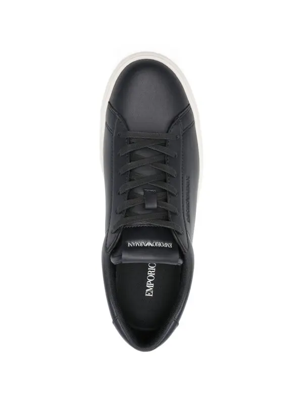 Emporio Armani Leather Sneakers - Blue
