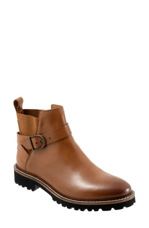 Softwalk Buckle Strap Leather Boots - Luggage