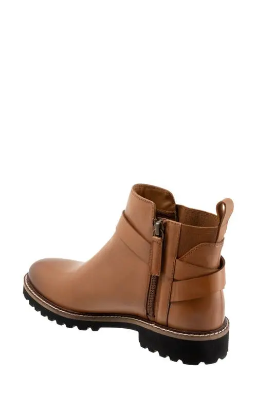Softwalk Buckle Strap Leather Boots - Luggage