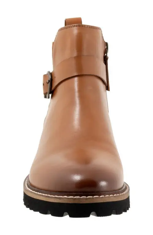 Softwalk Buckle Strap Leather Boots - Luggage