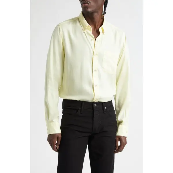 TOM FORD Light Fluid Gabardine Button-down Shirt