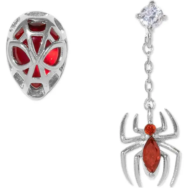 GIRLS CREW Marvel Spiderman Mismatched Stud Earrings - Silver