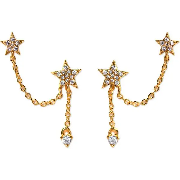 GIRLS CREW Stellar Connection Double Piercing Drop Earrings - Gold