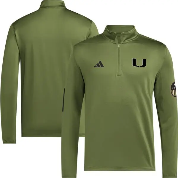 Adidas Miami Hurricanes Half-zip Golf Jacket