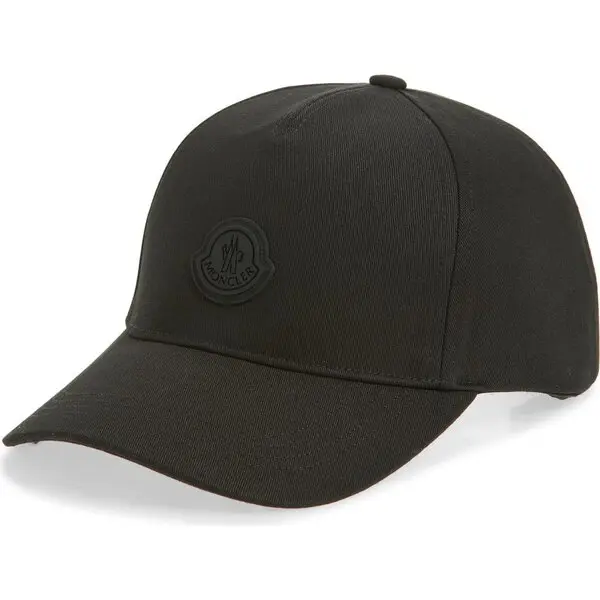 Moncler Logo Patch Baseball Cap - Black