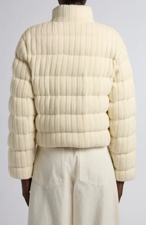 Moncler Rib Quilted Wool & Cashmere Down Puffer Cardigan