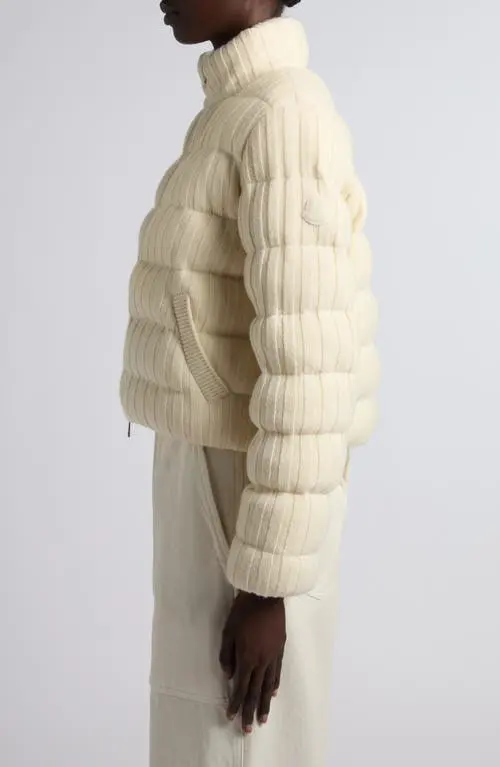 Moncler Rib Quilted Wool & Cashmere Down Puffer Cardigan