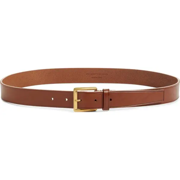 Saint Laurent Buckle Leather Belt - Dark Wet Clay