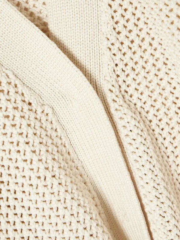 Max Mara Open-knit Silk-blend Cardigan - Neutrals