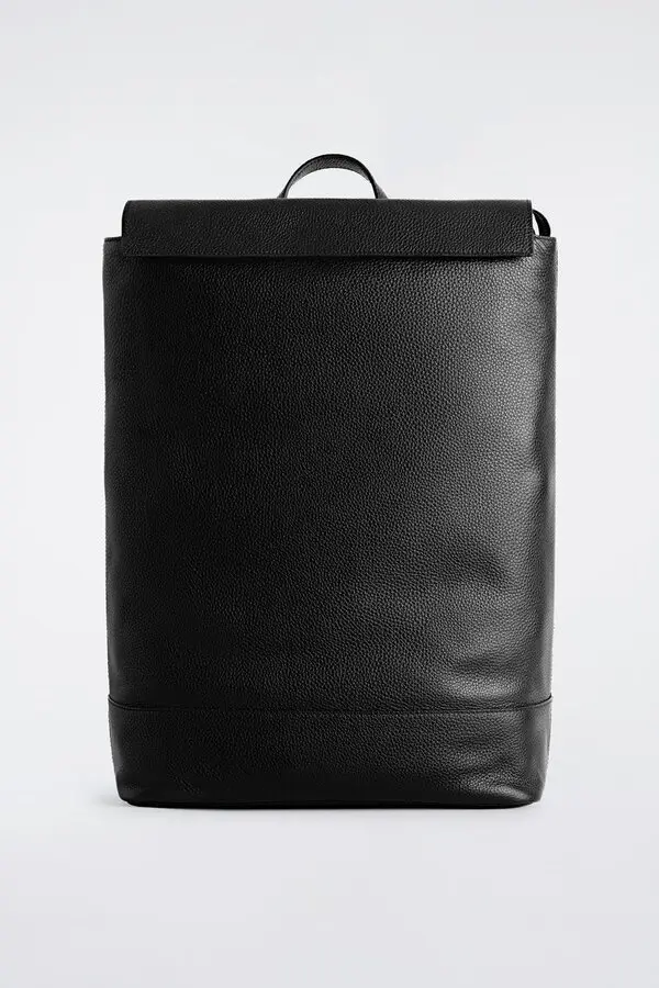 Cos Classic Leather Backpack - Black