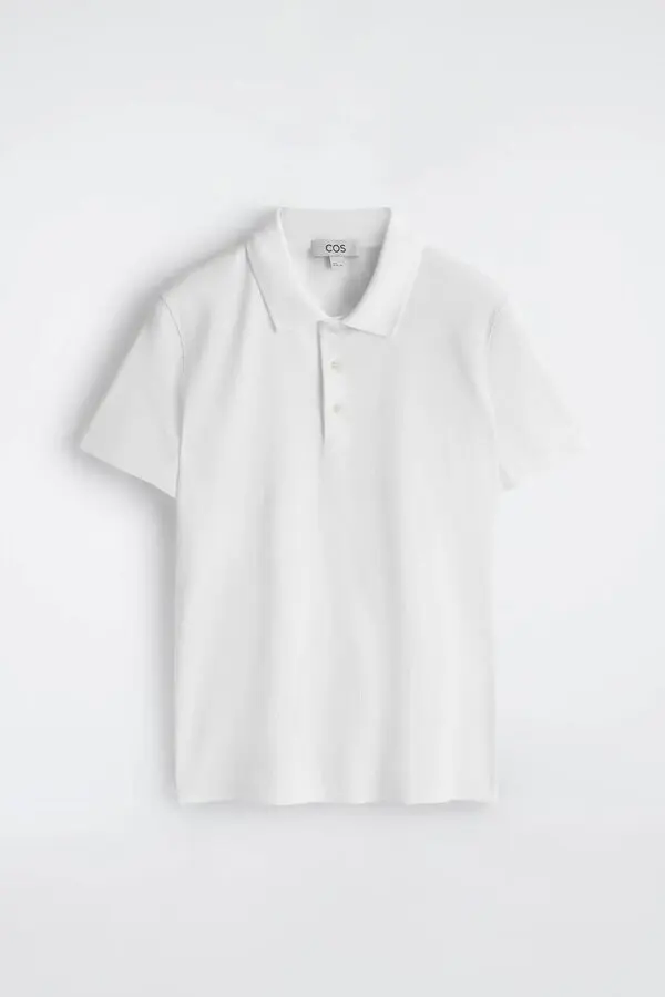 Cos Slim Ribbed Cotton Polo Shirt