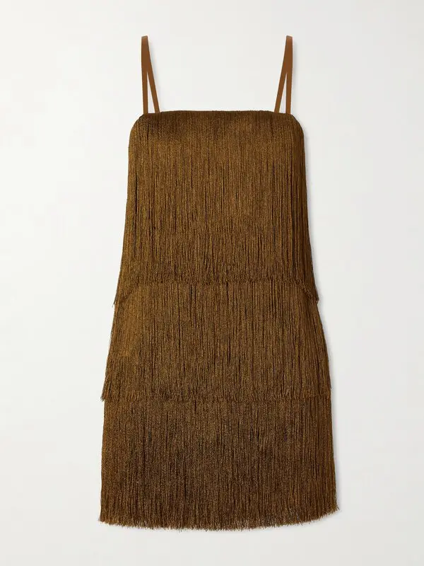 ESSE STUDIOS Cinca Tiered Fringed Mini Dress