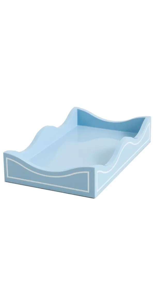 WEEZIE Lacquer Tray - Hydrangea Blue