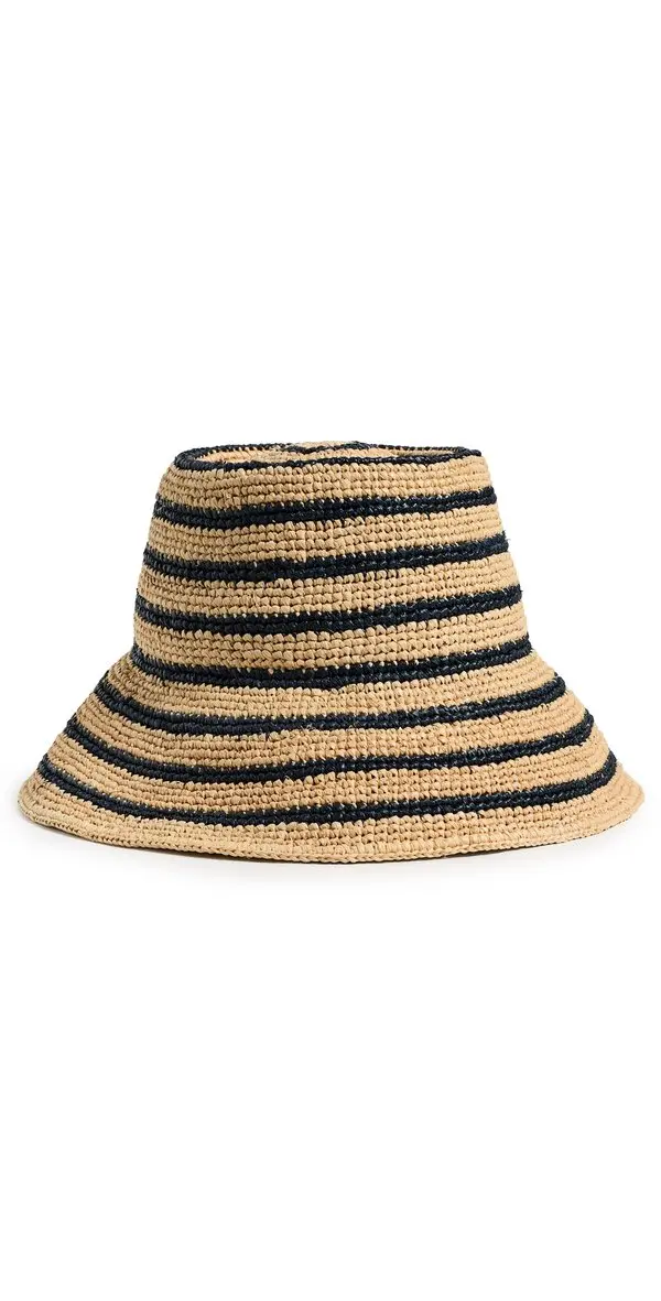 Janessa Leoné Packable Bucket Hat - Natural/navy