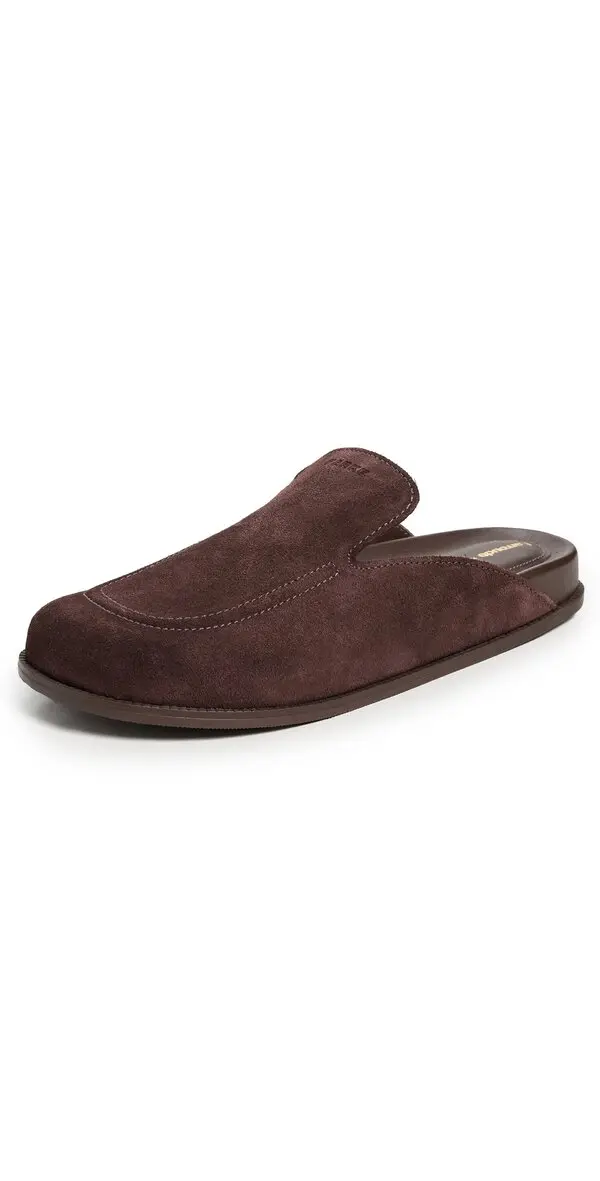 Larroude X Parke Clogs - Heavy Suede Brown