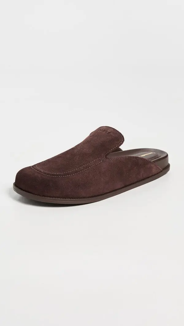 Larroude X Parke Clogs - Heavy Suede Brown