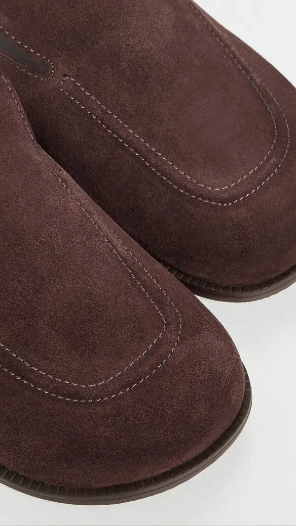 Larroude X Parke Clogs - Heavy Suede Brown