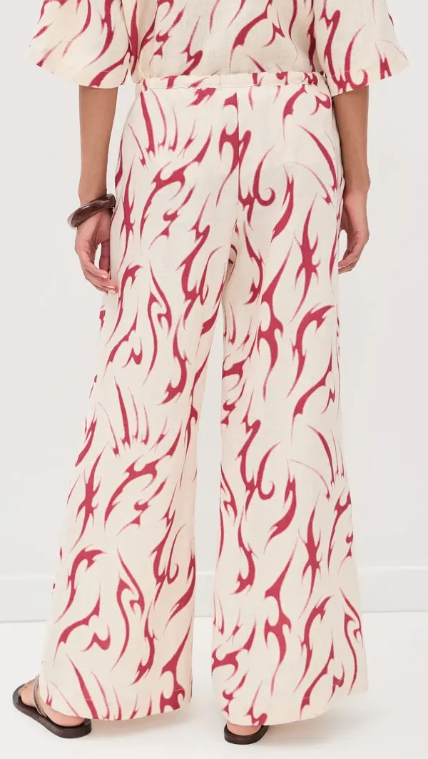 Oas Printed Linen Trousers
