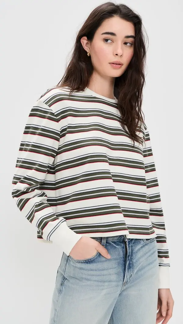 Joe's Jeans Boxy Striped Long Sleeve Tee