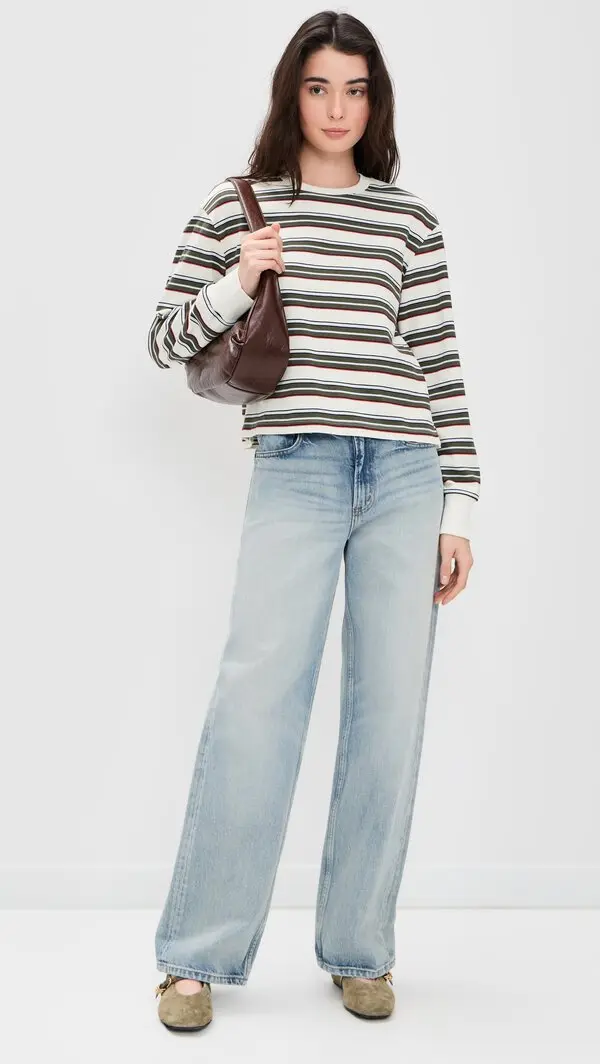 Joe's Jeans Boxy Striped Long Sleeve Tee