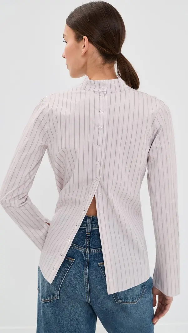 KALLMEYER Penelope Draped Blouse - Dove Stripe