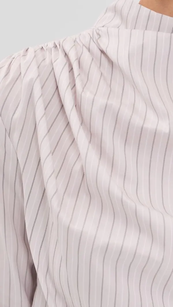 KALLMEYER Penelope Draped Blouse - Dove Stripe