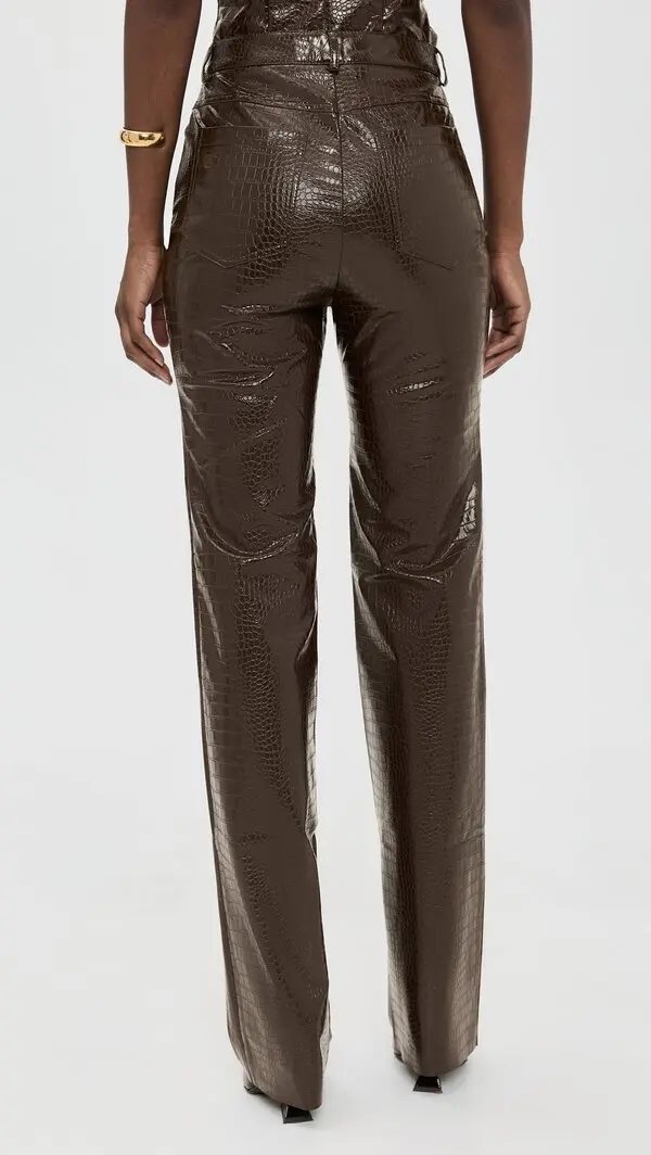 CULTNAKED Embossed Crocodile Print Pants - Brown Croc