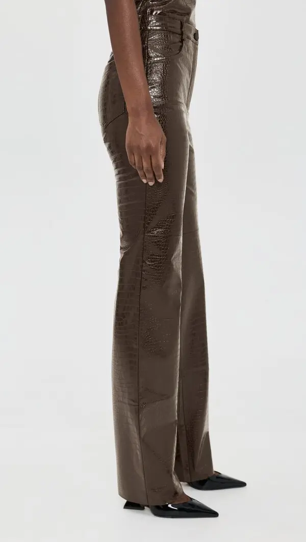 CULTNAKED Embossed Crocodile Print Pants - Brown Croc