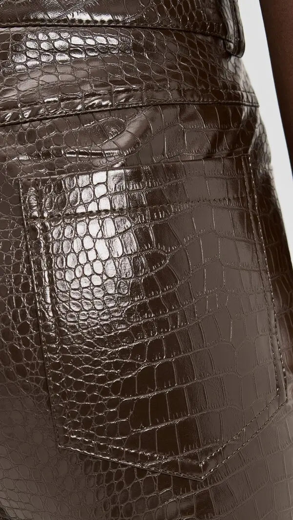 CULTNAKED Embossed Crocodile Print Pants - Brown Croc