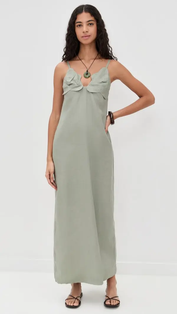 ANCORA Azara Linen Midi Dress