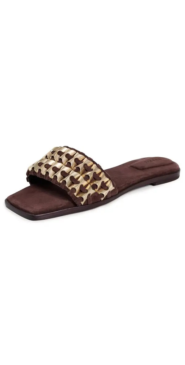 Simkhai Faye Beaded Suede Slides