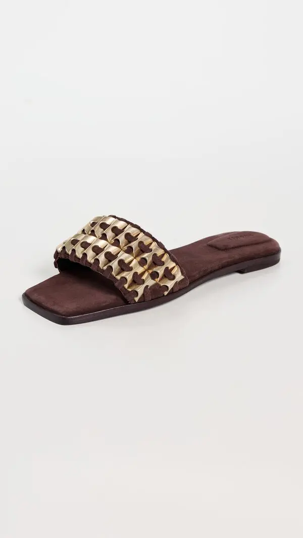 Simkhai Faye Beaded Suede Slides