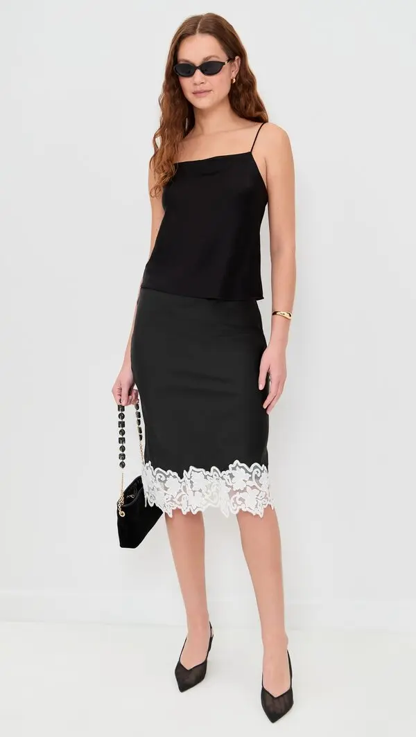 Lioness Anchored Midi Skirt - Noir