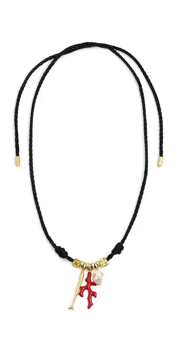 MARTHA CALVO Sardina Charm Necklace - Black/gold