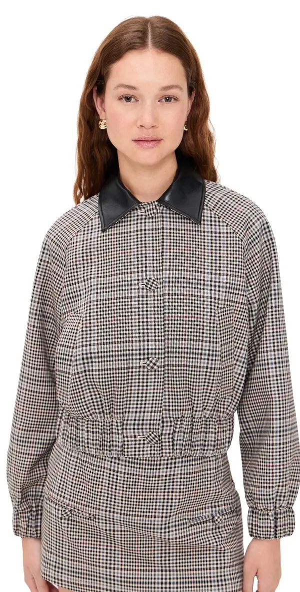 LE BOP Winnie Button Jacket - Tan Plaid