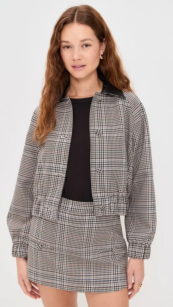 LE BOP Winnie Button Jacket - Tan Plaid