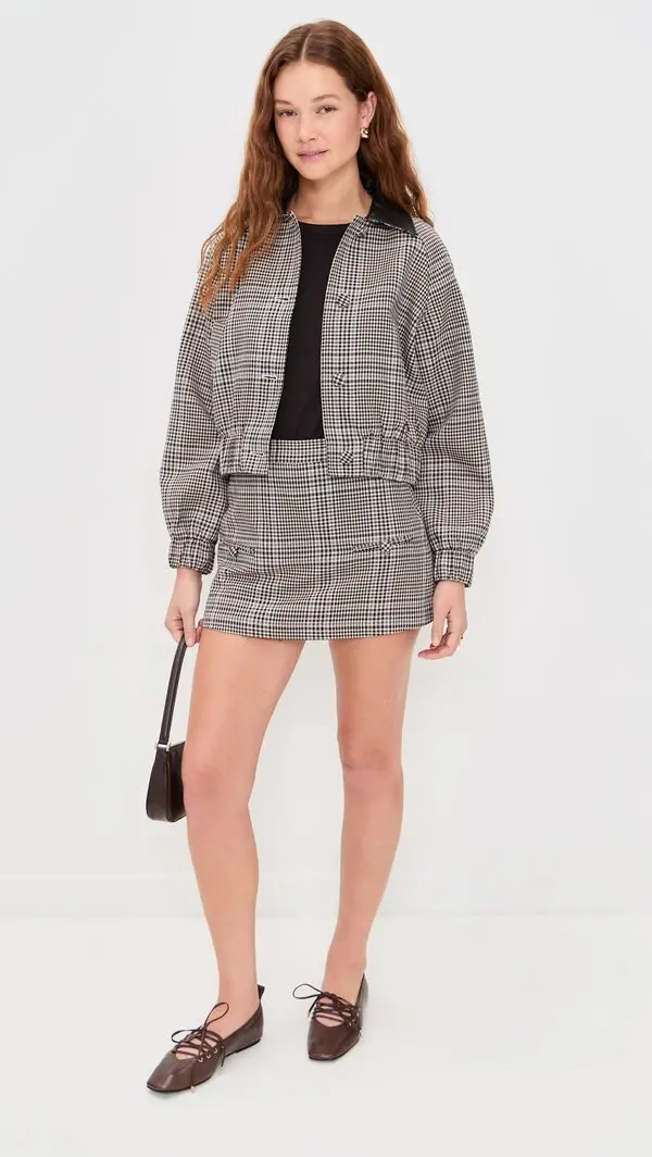 LE BOP Winnie Button Jacket - Tan Plaid