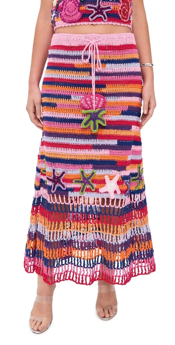 Celiab Venus Crochet Stripe Skirt