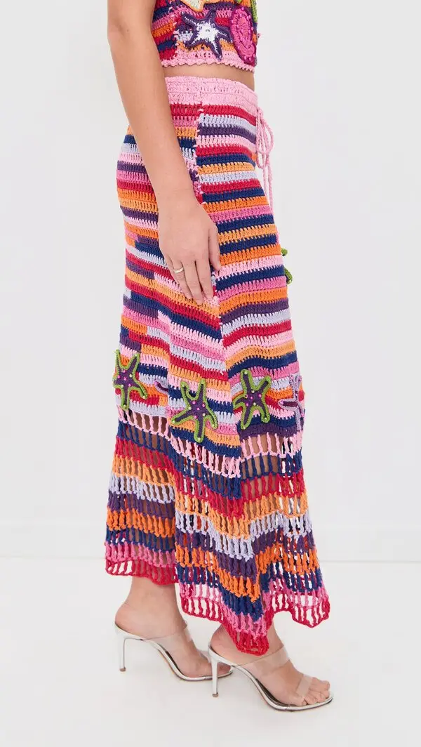 Celiab Venus Crochet Stripe Skirt