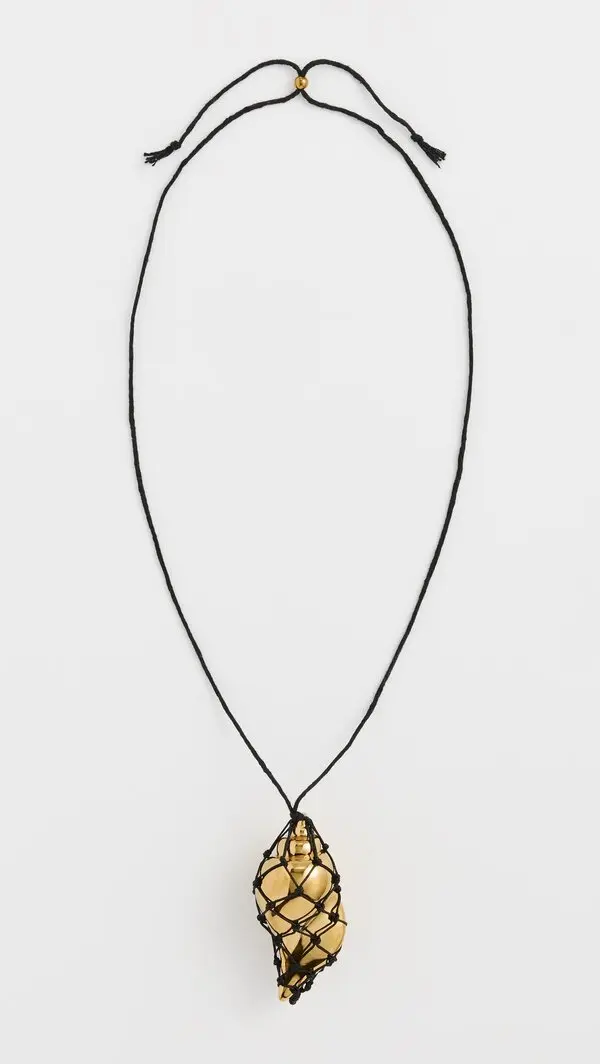 HEAVEN MAYHEM Gold-tone Shell Necklace - Black/gold