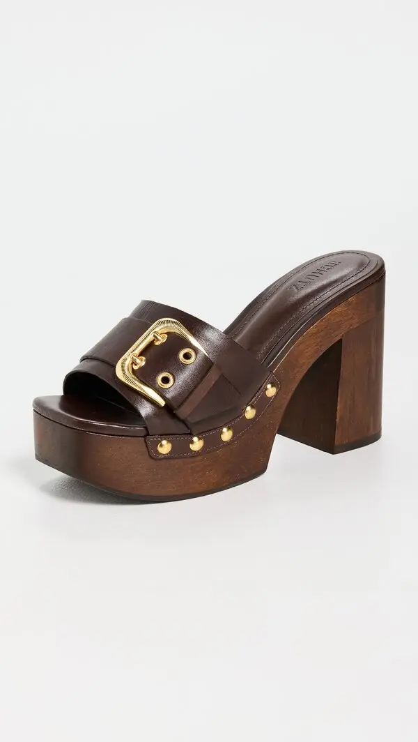 Schutz Irie Platform Sandals - Chestnut Brown