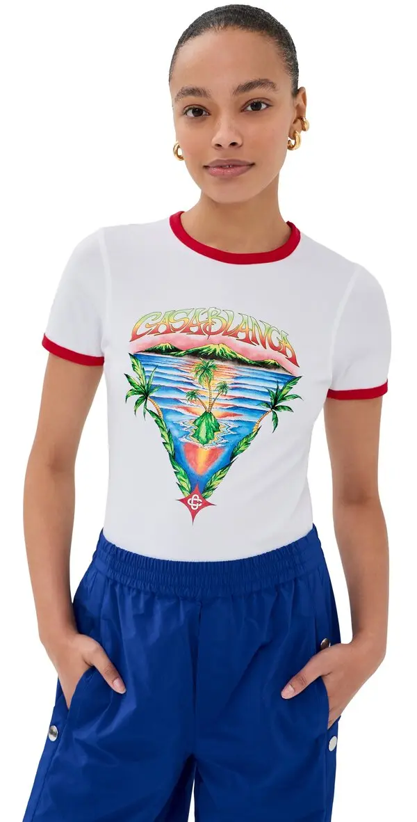 Casablanca Longline Ringer Tee - Innocence Triangle