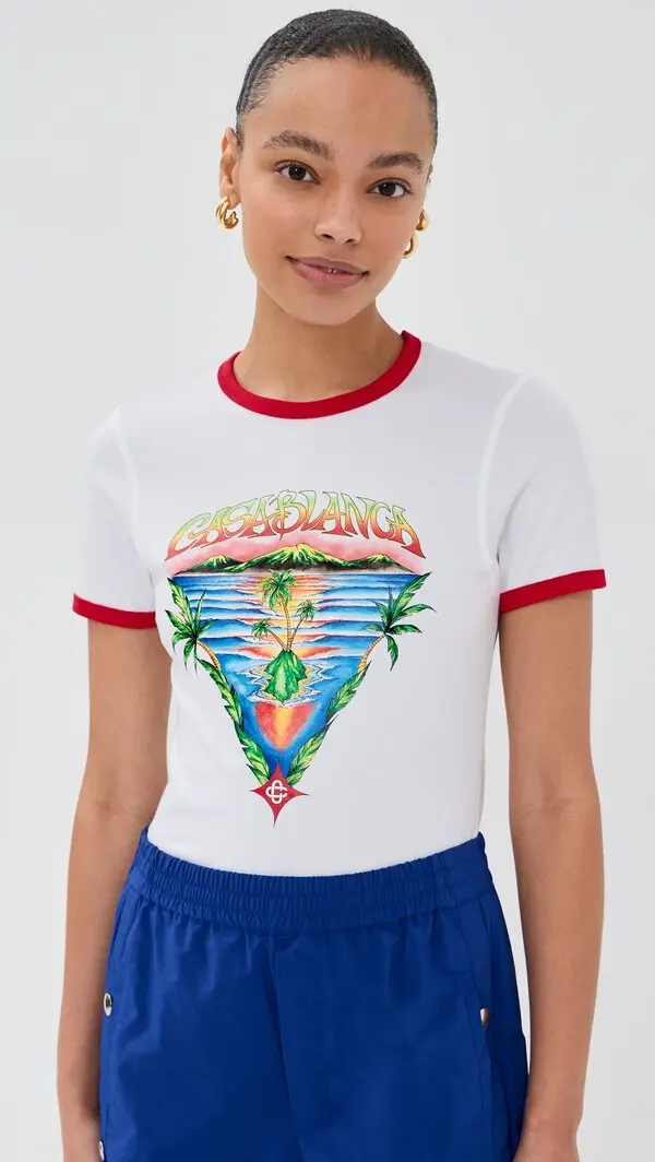 Casablanca Longline Ringer Tee - Innocence Triangle