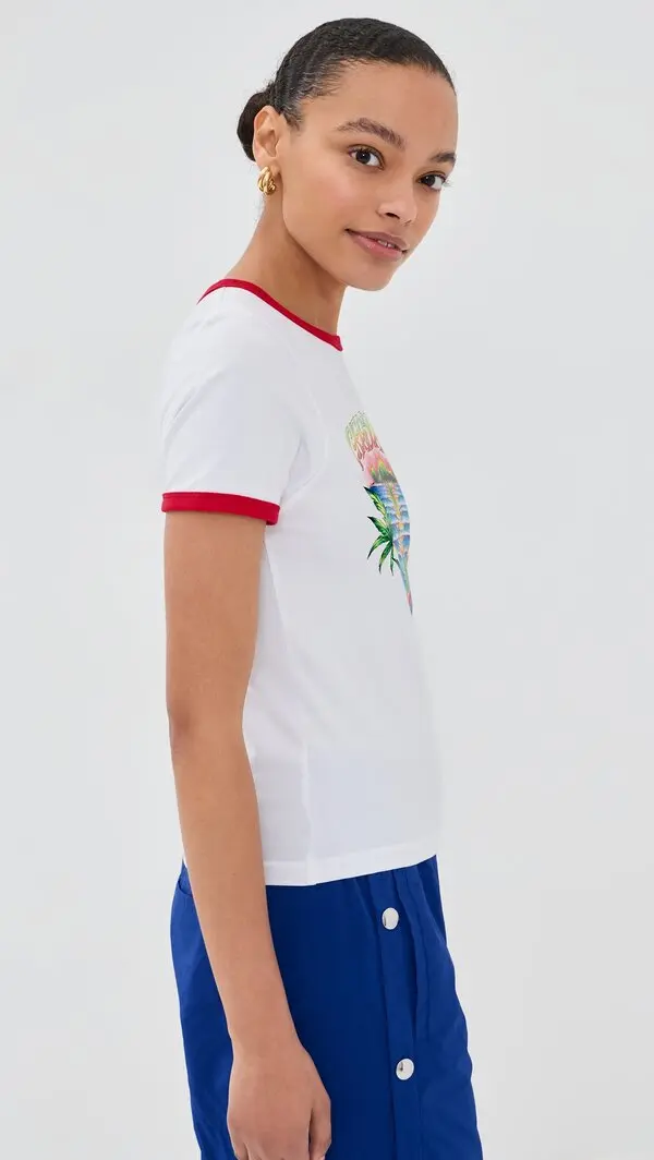 Casablanca Longline Ringer Tee - Innocence Triangle