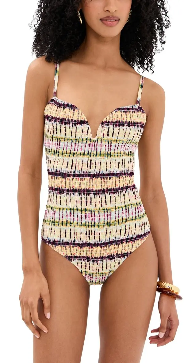 Ulla Johnson Biarritz Smocked Maillot - Ombre