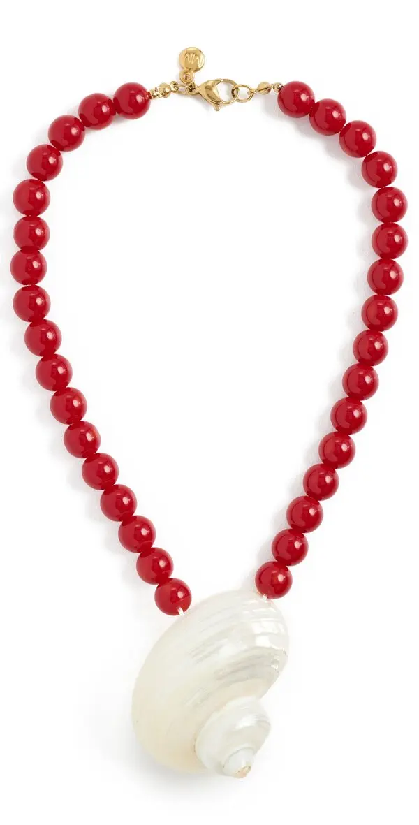 MAYAMAR Shell Pendant Necklace - Cherry