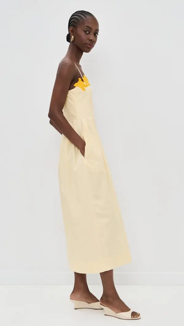 Fanm Mon Lorr Marassa Midi Dress - Light Yellow